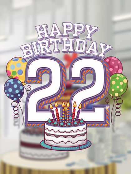 Free Download Happy 22nd Birthday Cupcake Card