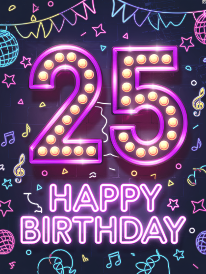Free Download 25th Birthday Puzzle Illustration