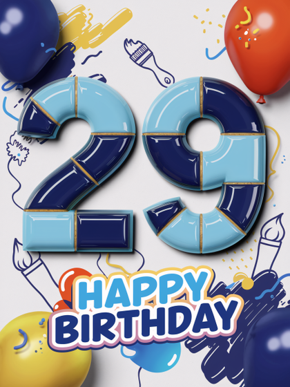 Free Download 29th Birthday Cake Candles