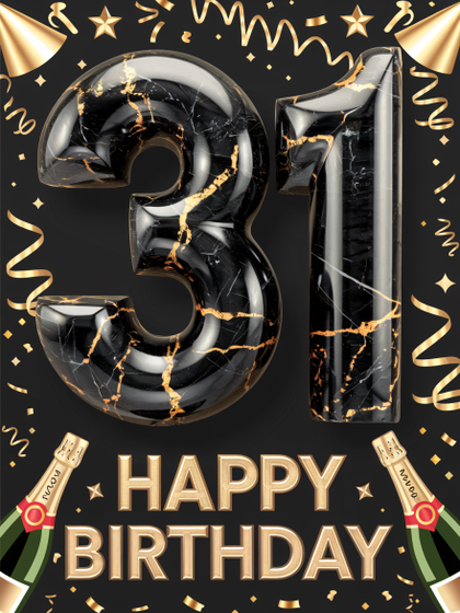 Free Download 31st Birthday Celebration: Luxurious Cake and Balloons