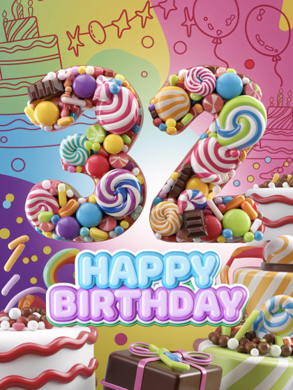 Free Download 32nd Birthday Candy Celebration