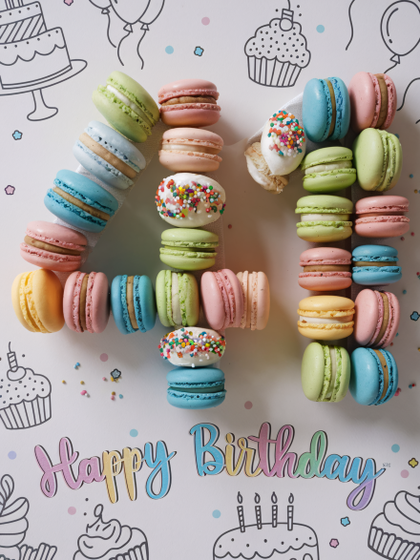 Free Download Colorful Macaron Number 41 Birthday Cake