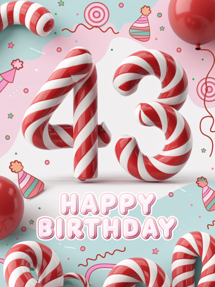 Free Download Happy 43rd Birthday Chocolate Sweets Card
