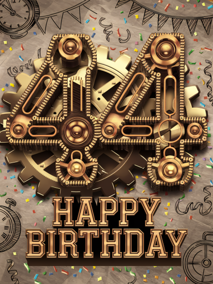 Free Download Luxurious 44th Birthday Card Design with Emeralds