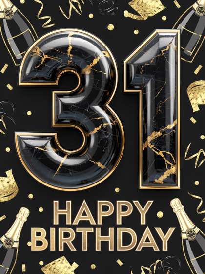 Free Download 31st Birthday Celebration: Luxurious Cake and Balloons