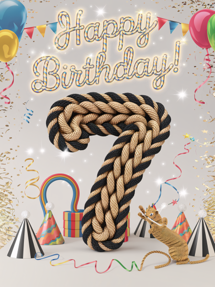Free Download 7th Birthday Celebration: 3D Rendered Rope Number Seven