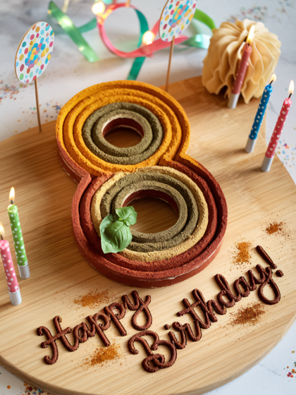 Free Download 8th Birthday Celebration: Cute 3D Render of Number Eight