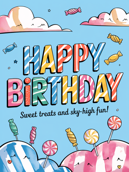 Free Download Happy Birthday Candyland Card