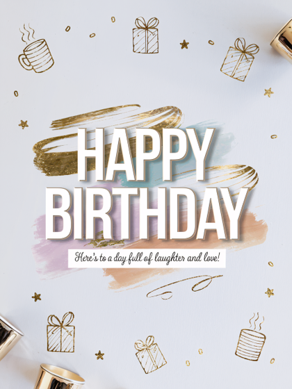 Free Download Minimalist Happy Birthday Card Design