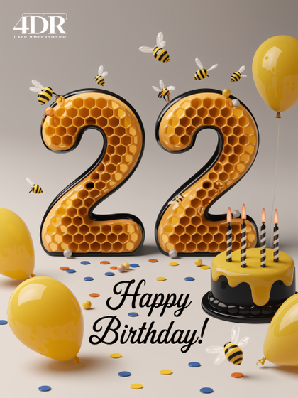 Free Download Happy 22nd Birthday Cupcake Card