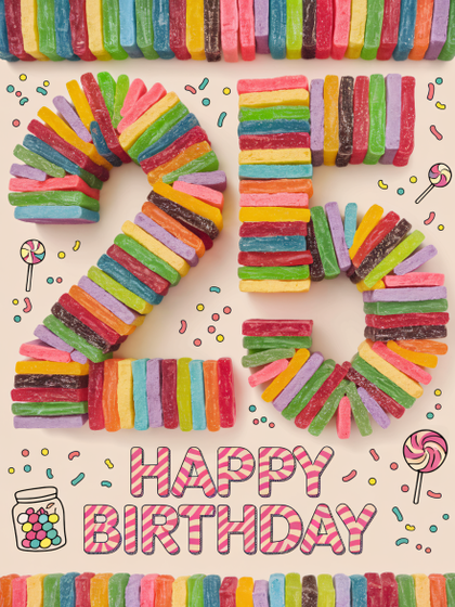 Free Download 25th Birthday Puzzle Illustration
