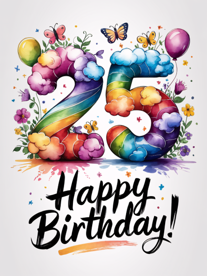 Free Download 25th Birthday Puzzle Illustration