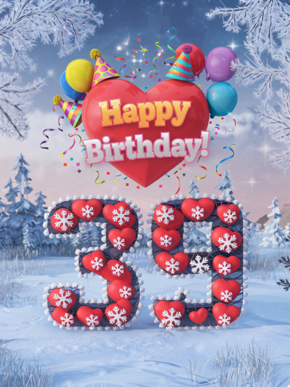 Free Download Happy 39th Birthday Winter Wonderland