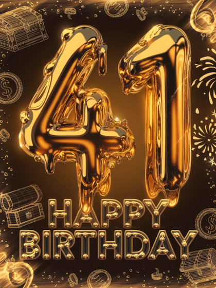 Free Download 41st Birthday Floral Arrangement with Butterflies