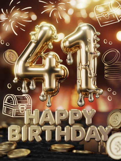 Free Download 41st Birthday Floral Arrangement with Butterflies