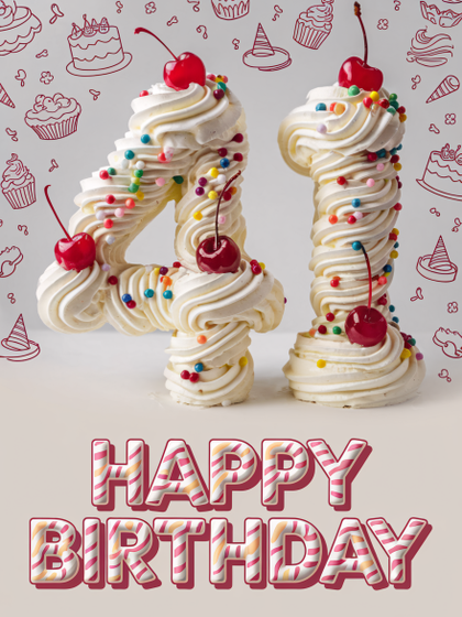 Free Download 41st Birthday Floral Arrangement with Butterflies