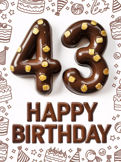 Free Download Happy 43rd Birthday Chocolate Sweets Card
