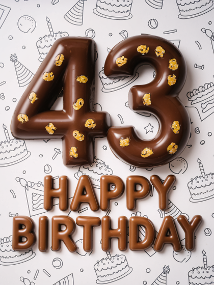 Free Download Happy 43rd Birthday Chocolate Sweets Card