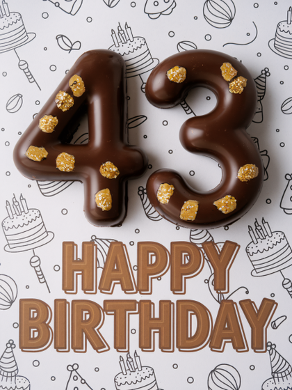 Free Download Happy 43rd Birthday Chocolate Numbers