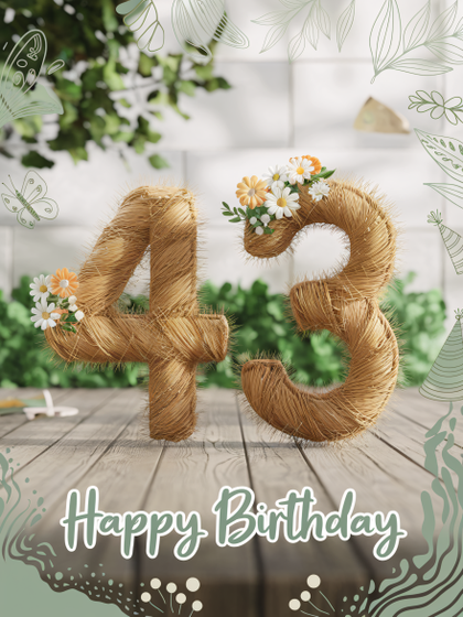 Free Download Happy 43rd Birthday Chocolate Sweets Card