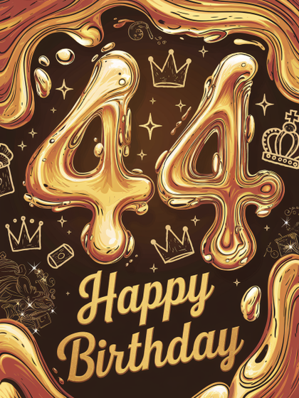 Free Download Luxurious 44th Birthday Card Design with Emeralds