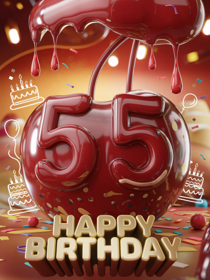 Free Download Happy 55th Birthday Winter Wonderland Card