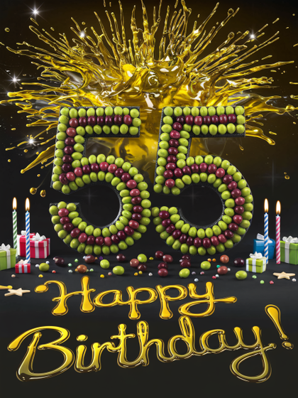 Free Download Happy 55th Birthday Winter Wonderland Card