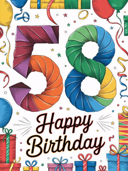 Free Download 58th Birthday Macaron Cake Design