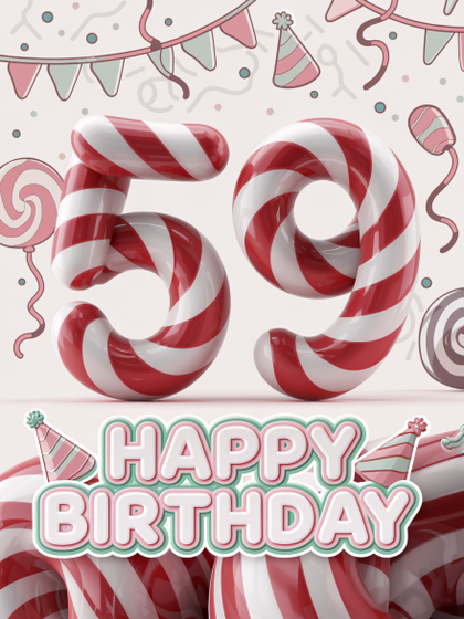 Free Download Rustic 59th Birthday Card with Flowers