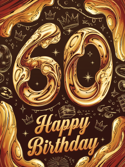 Free Download Luxurious 60th Birthday Greeting Card with Emeralds