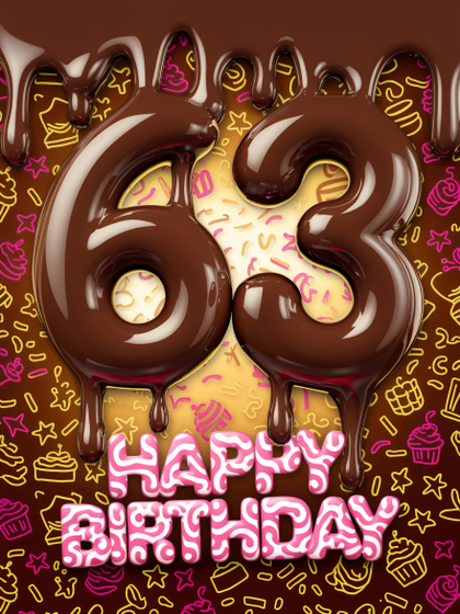 Free Download Happy 63rd Birthday Honeycomb Design