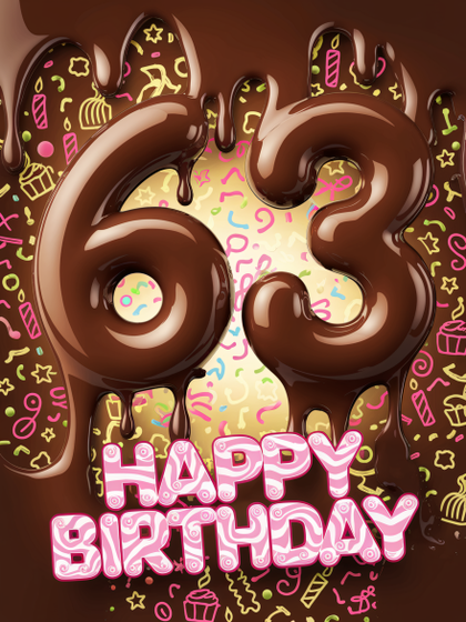 Free Download Happy 63rd Birthday Honeycomb Design