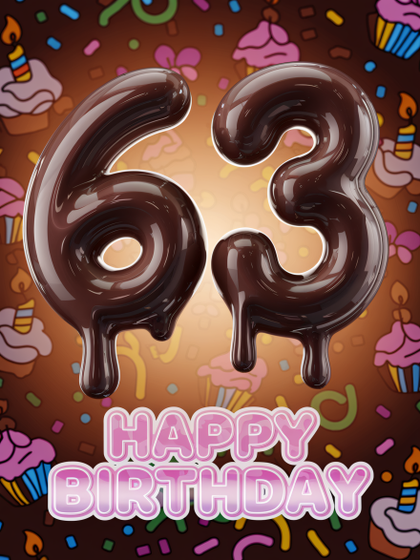 Free Download Happy 63rd Birthday Honeycomb Design