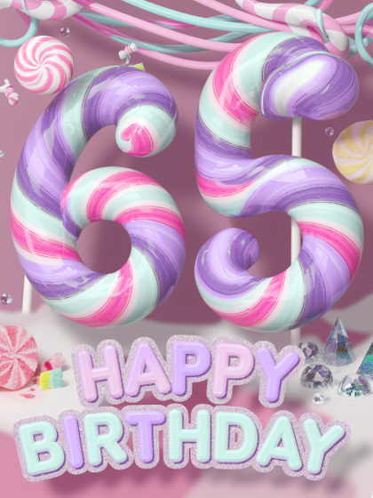 Free Download Happy 65th Birthday Donut Cake