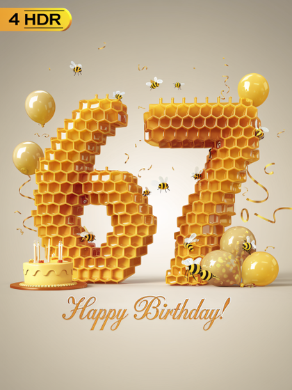 Free Download Happy 67th Birthday! 3D Render