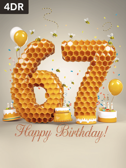 Free Download Happy 67th Birthday! 3D Render