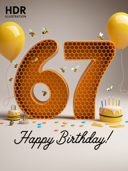 Free Download Happy 67th Birthday! 3D Render