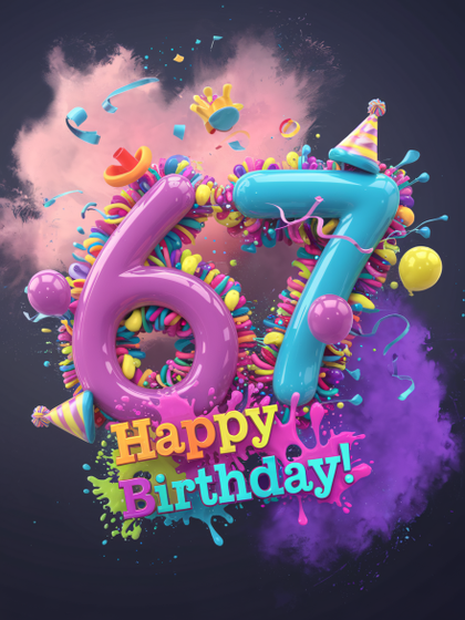 Free Download Happy 67th Birthday! 3D Render