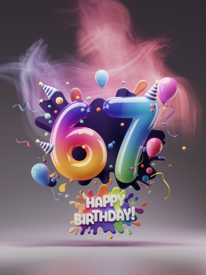 Free Download Happy 67th Birthday! 3D Render