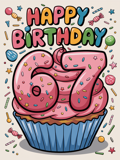 Free Download Happy 67th Birthday! 3D Render