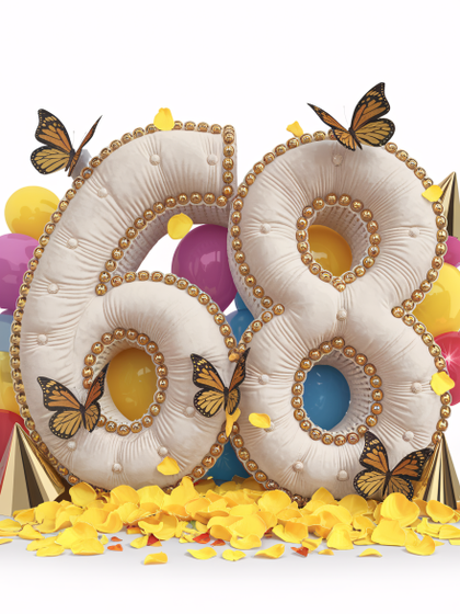 Free Download Happy 68th Birthday! 3D Render of Number Sixty Eight