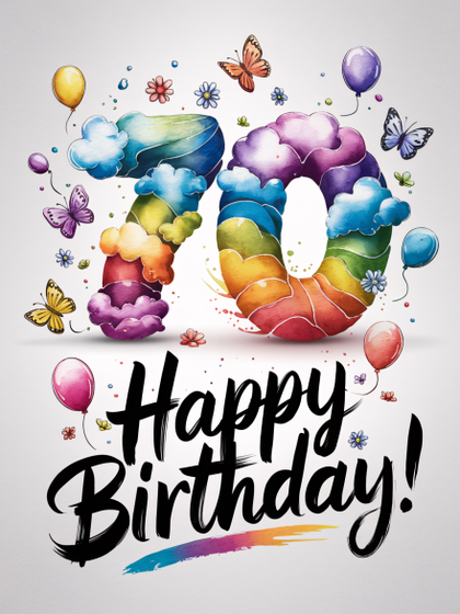 Free Download 70th Birthday Balloons and Candles