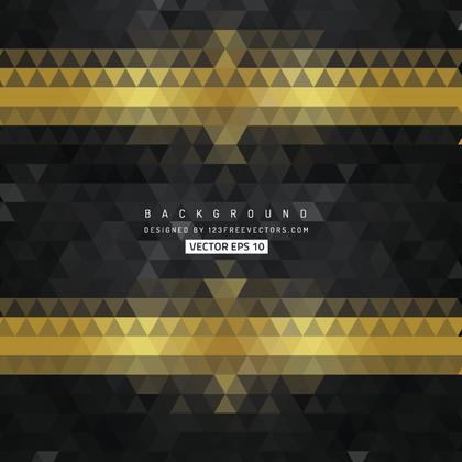 Black Gold Geometric Triangle Background Vector