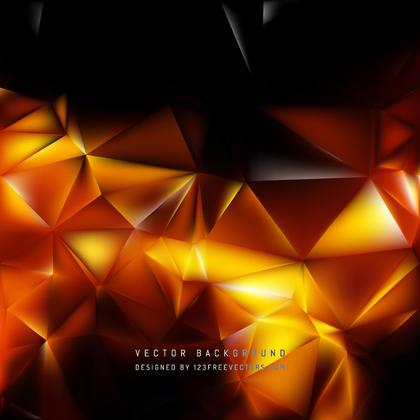 Abstract Black Orange Fire Polygon Background