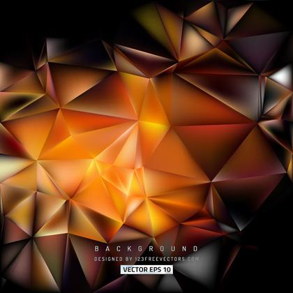 Abstract Black Orange Fire Polygon Triangle Pattern Background