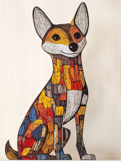 Free Download Abstract Colorful Dog Art Illustration
