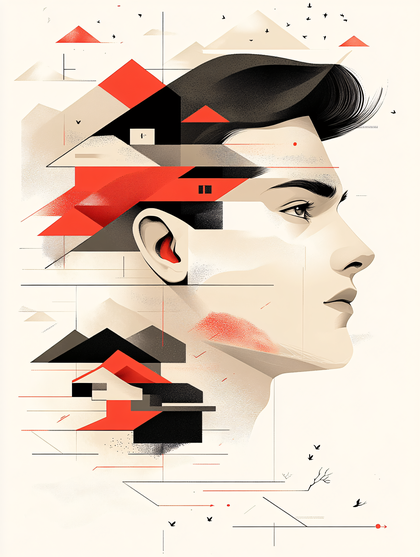 Free Download Abstract Geometric Man Portrait Illustration