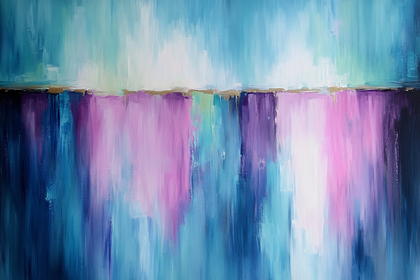 Free Download Abstract Waterfall Painting in Blue and Purple with Gold ...