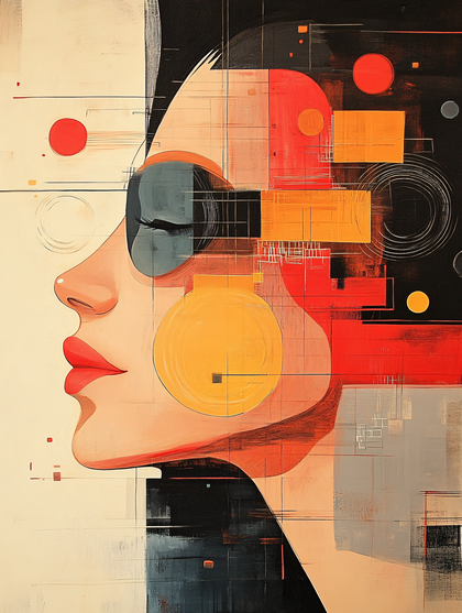 Free Download Abstract Geometric Woman Profile Digital Art