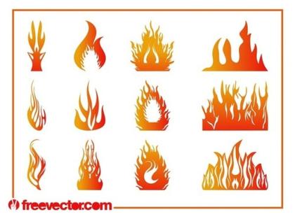 Burning Flames Set Free Vector